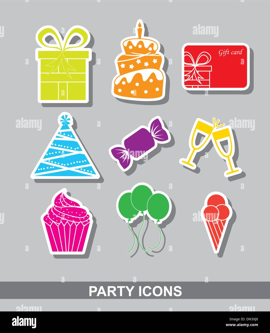 Party stickers hi-res stock photography and images - Alamy