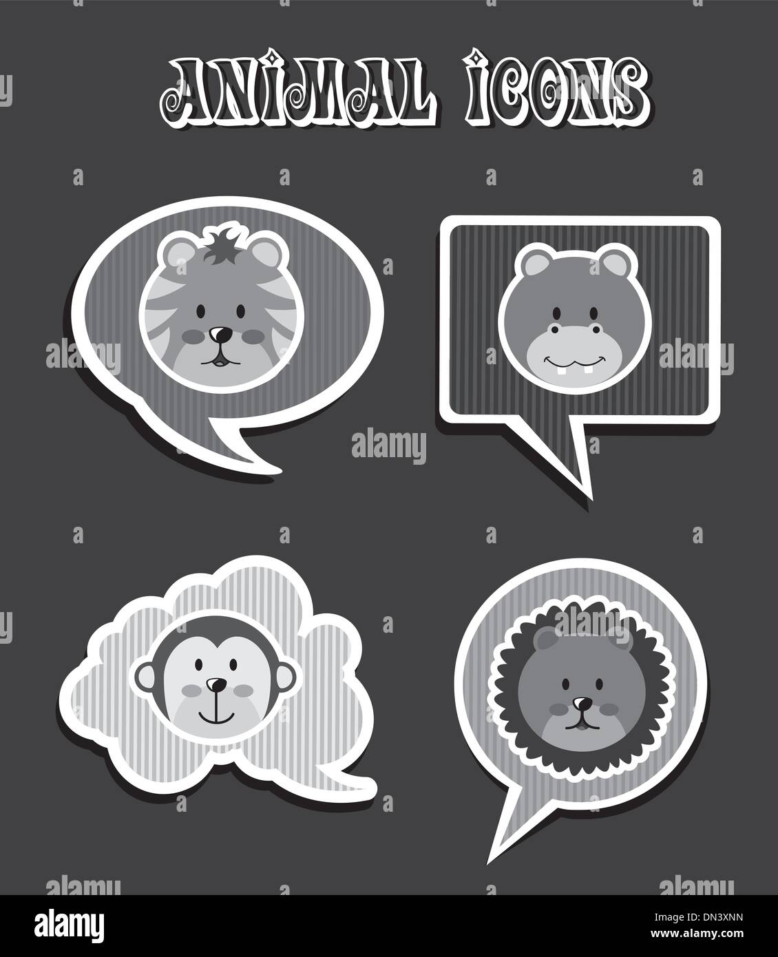 Zoo animal icons hi-res stock photography and images - Alamy