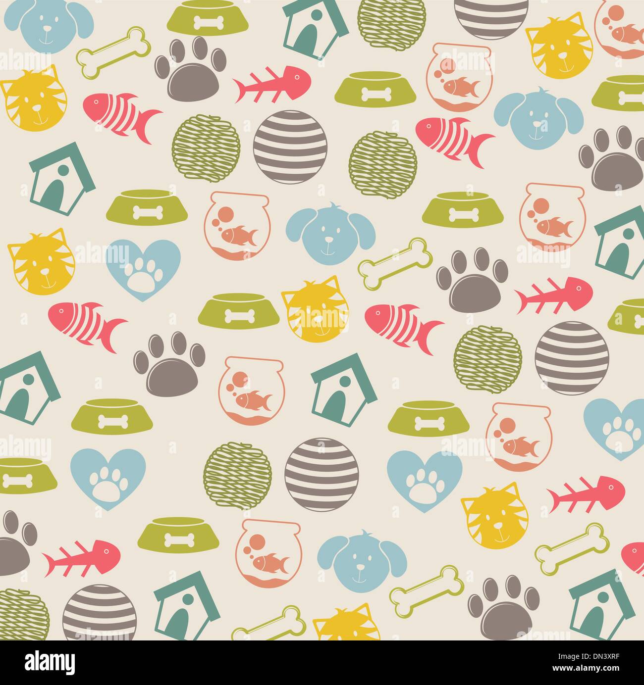 Cartoon cute home pets vector collection set of pets animal hi-res ...