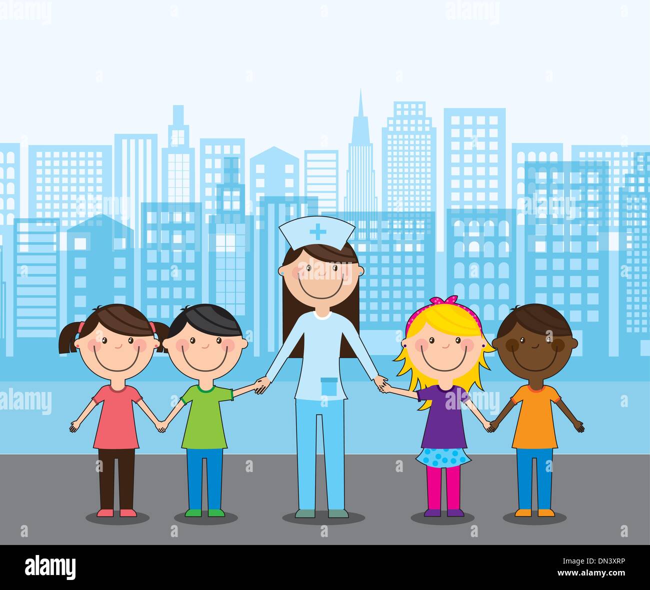 Children Nurse Stock Vector Images - Alamy