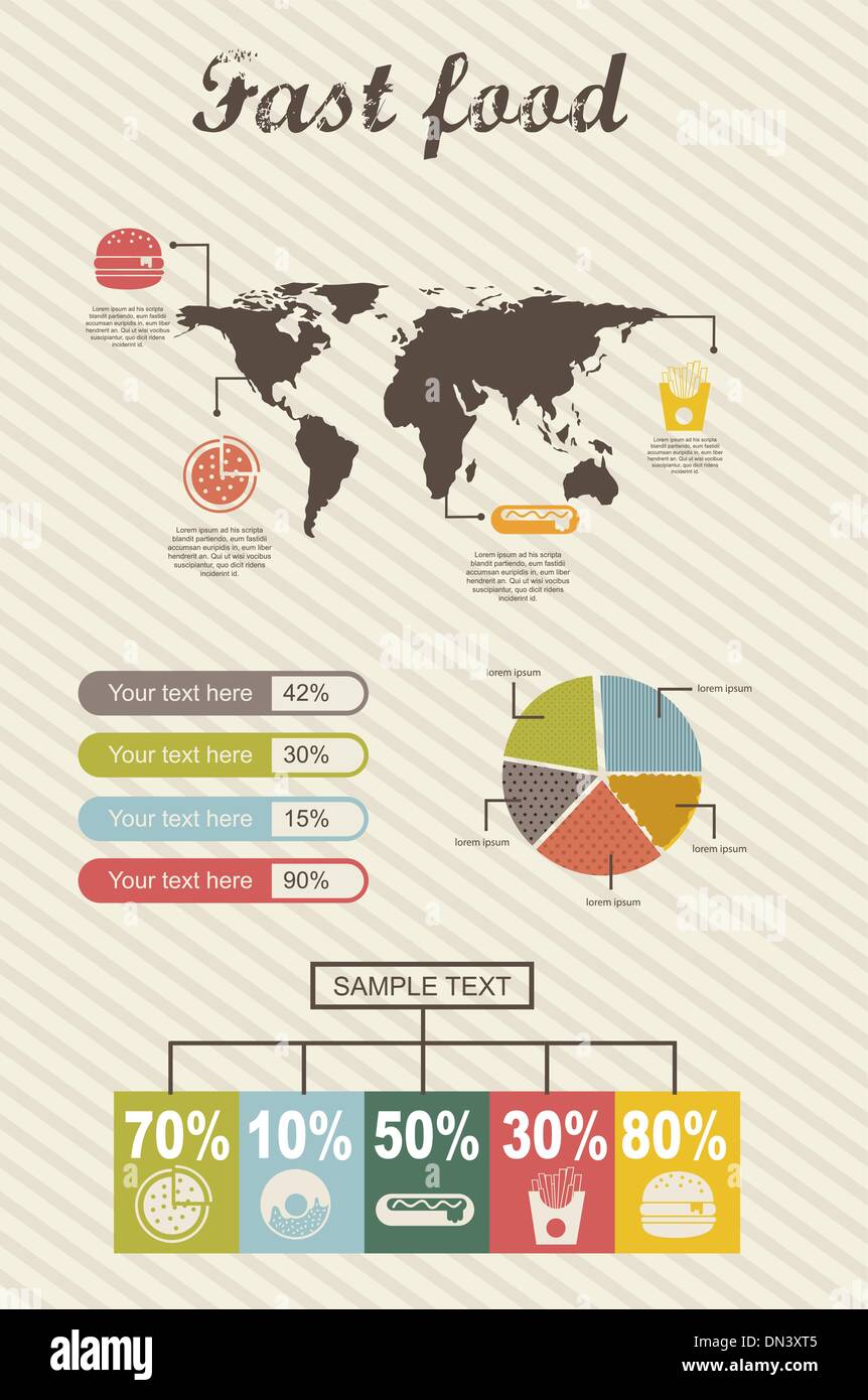 Fast food infographics hi-res stock photography and images - Alamy
