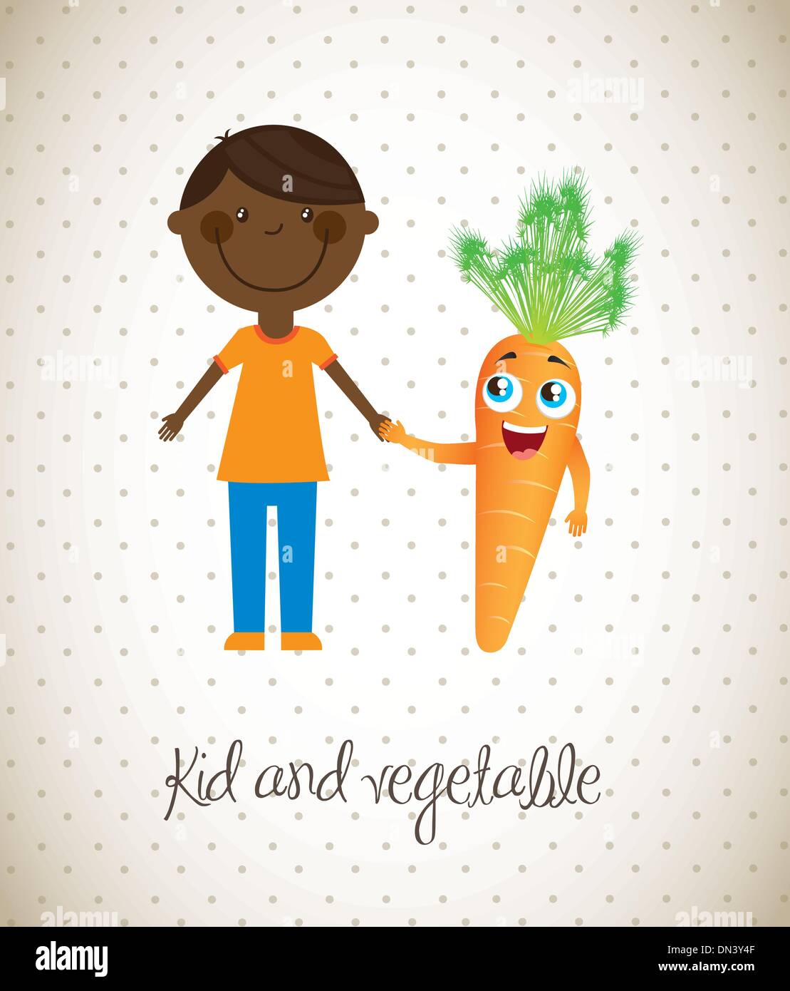 kid and vegetable Stock Vector Image & Art - Alamy