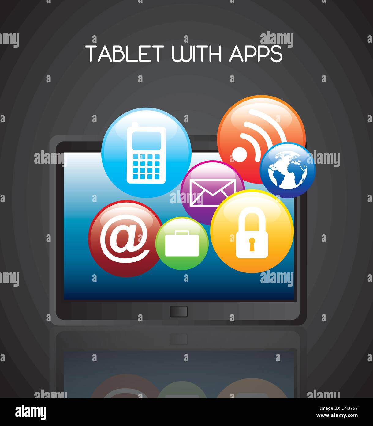 Laptop tablet computer cell Stock Vector Images - Alamy