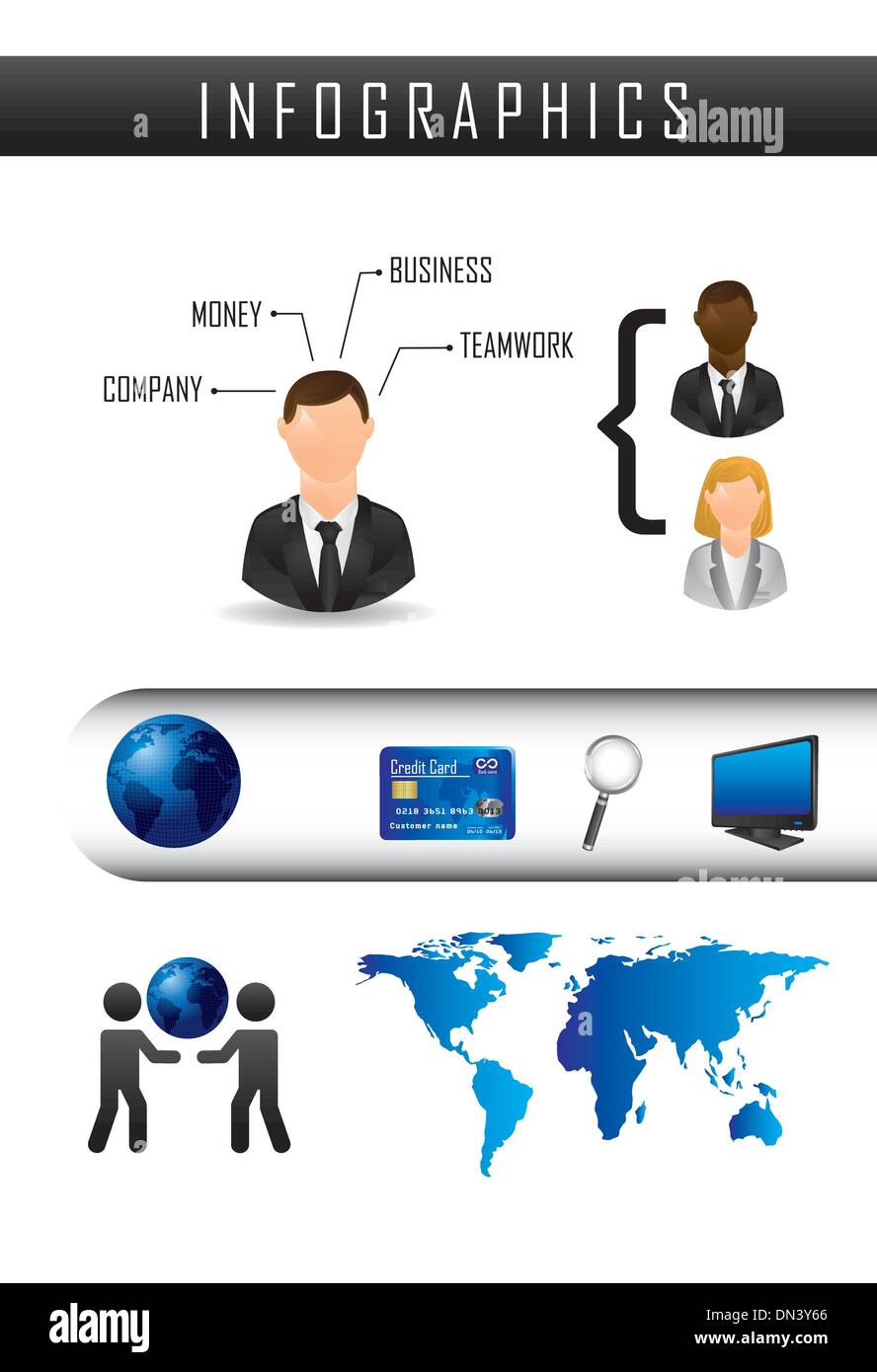 Business data infographics magnifying glass hi-res stock photography ...