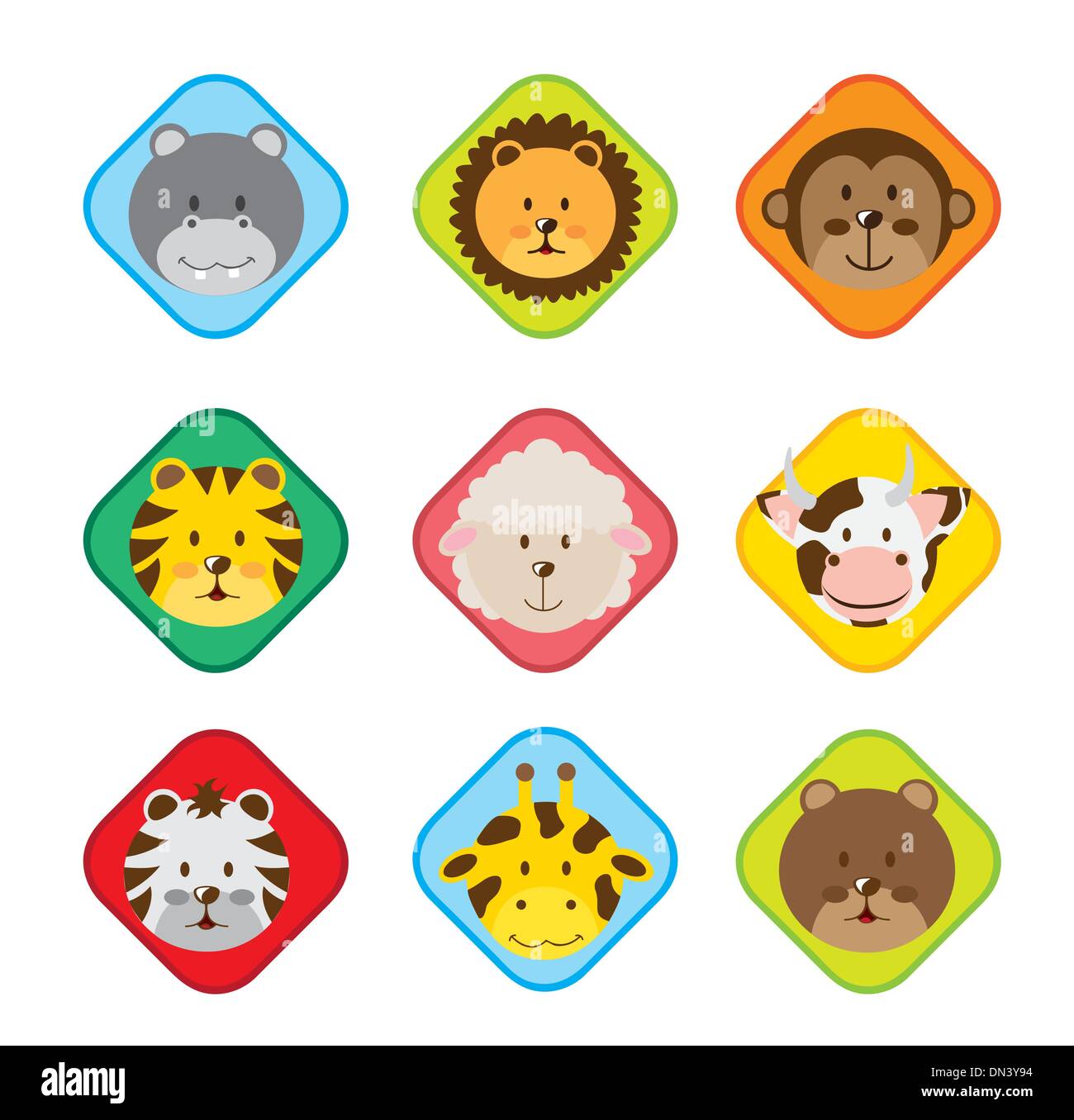 Zoo animal icons hi-res stock photography and images - Alamy