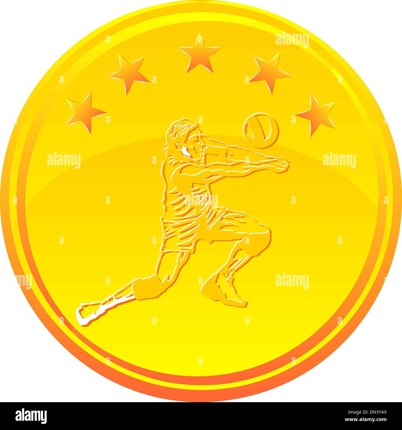 Volleyball Gold Medal Stock Vector Image & Art - Alamy