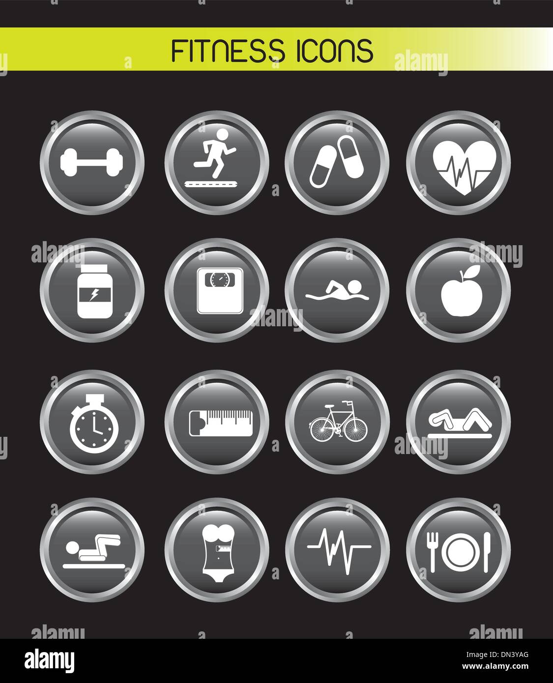 Fitness icons set Stock Vector Images - Alamy