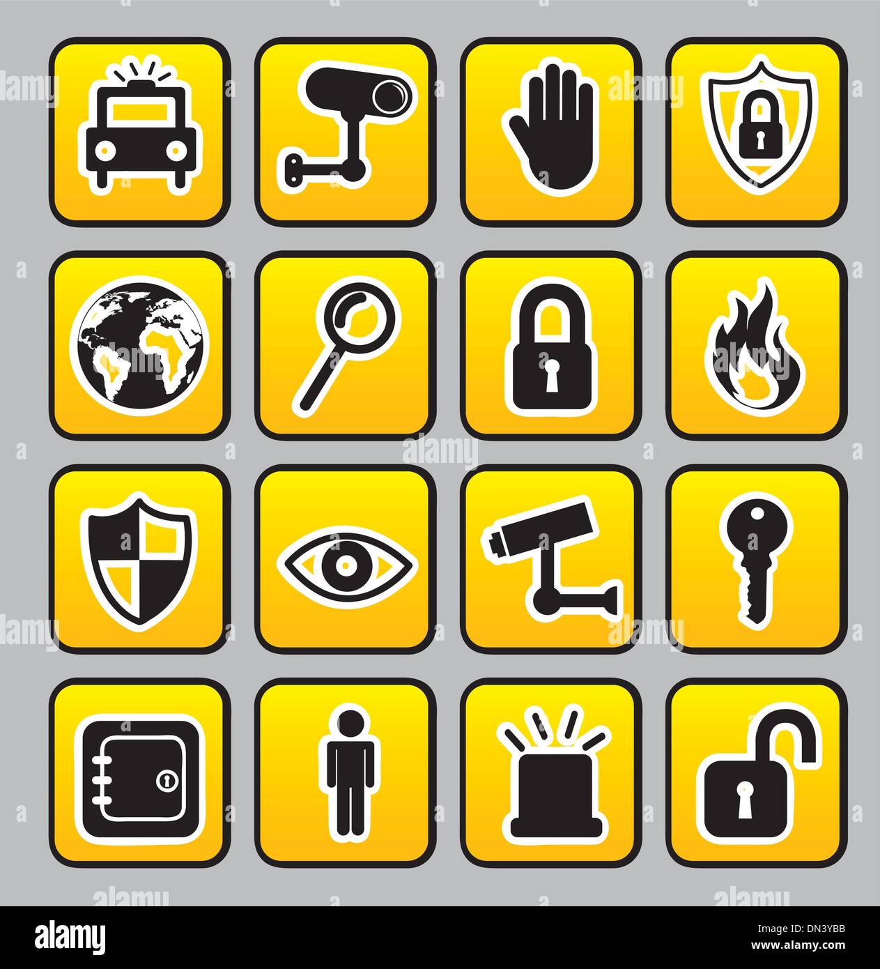 Security camera yellow background Stock Vector Images - Alamy