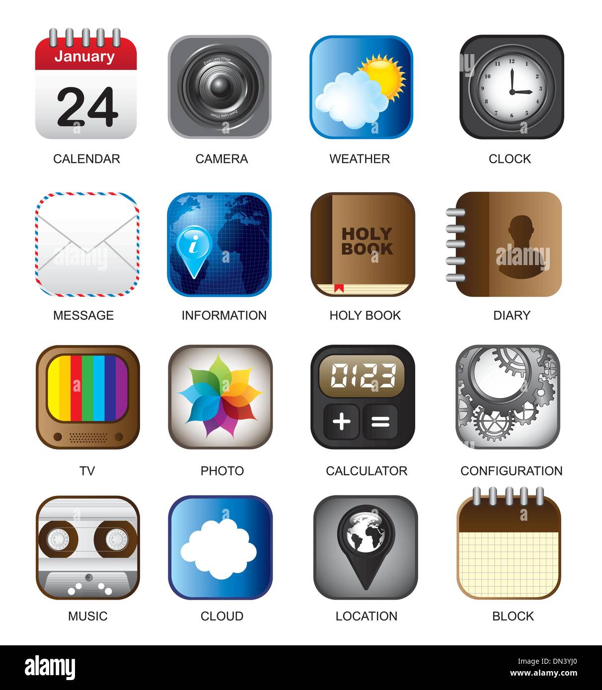 set of app vector icons Stock Vector Image & Art - Alamy