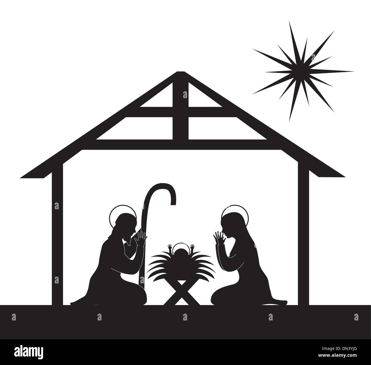 Nativity scene Stock Vector Images - Alamy