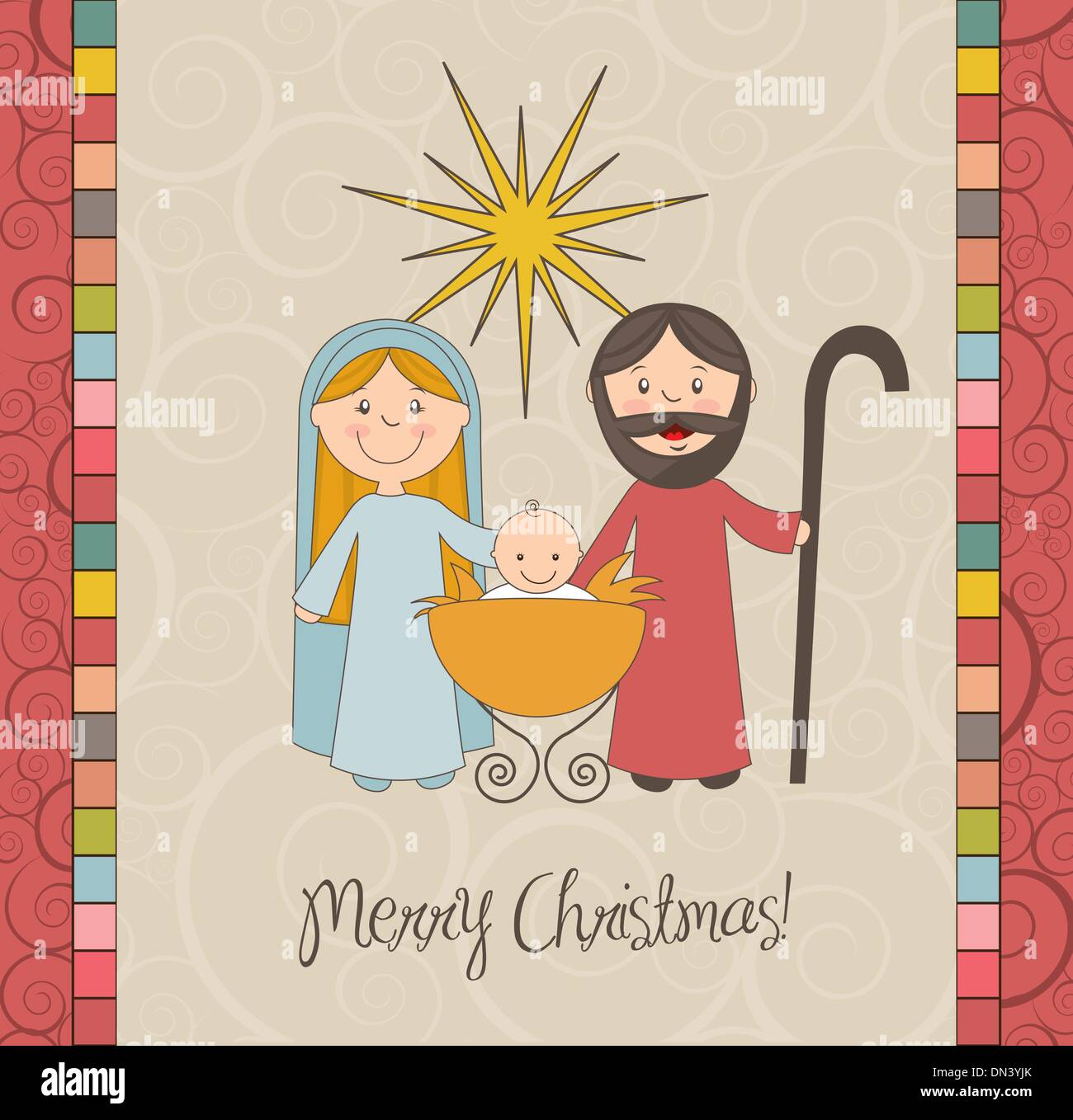 Merry christmas birth christ Stock Vector Images - Alamy