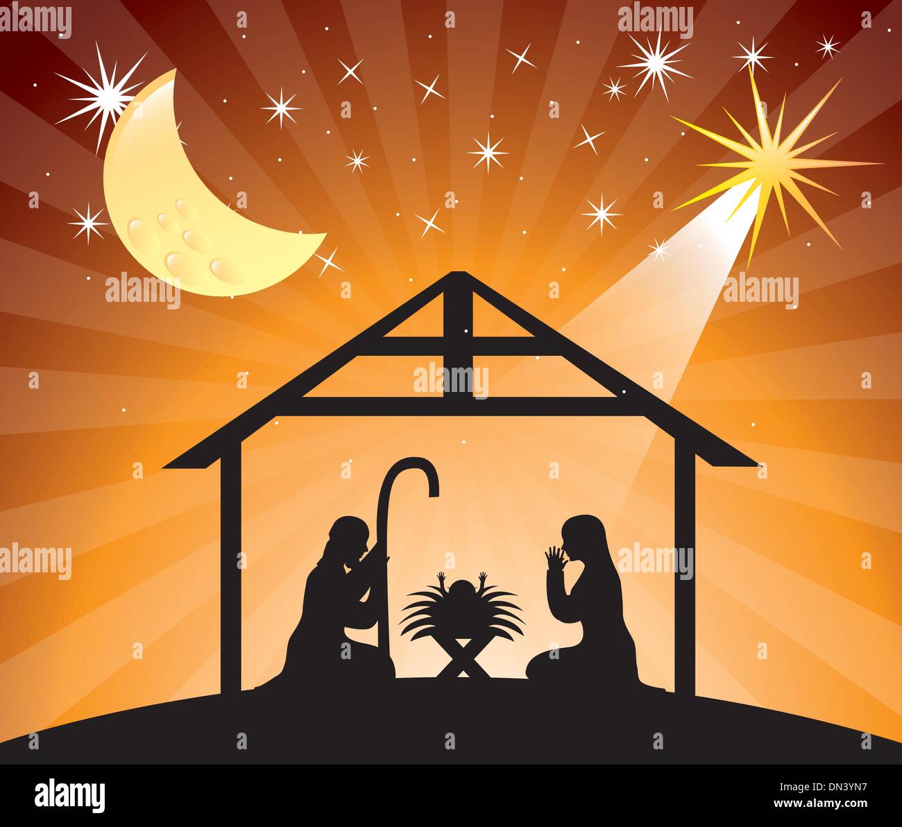 Nativity scene birth child Stock Vector Images - Alamy