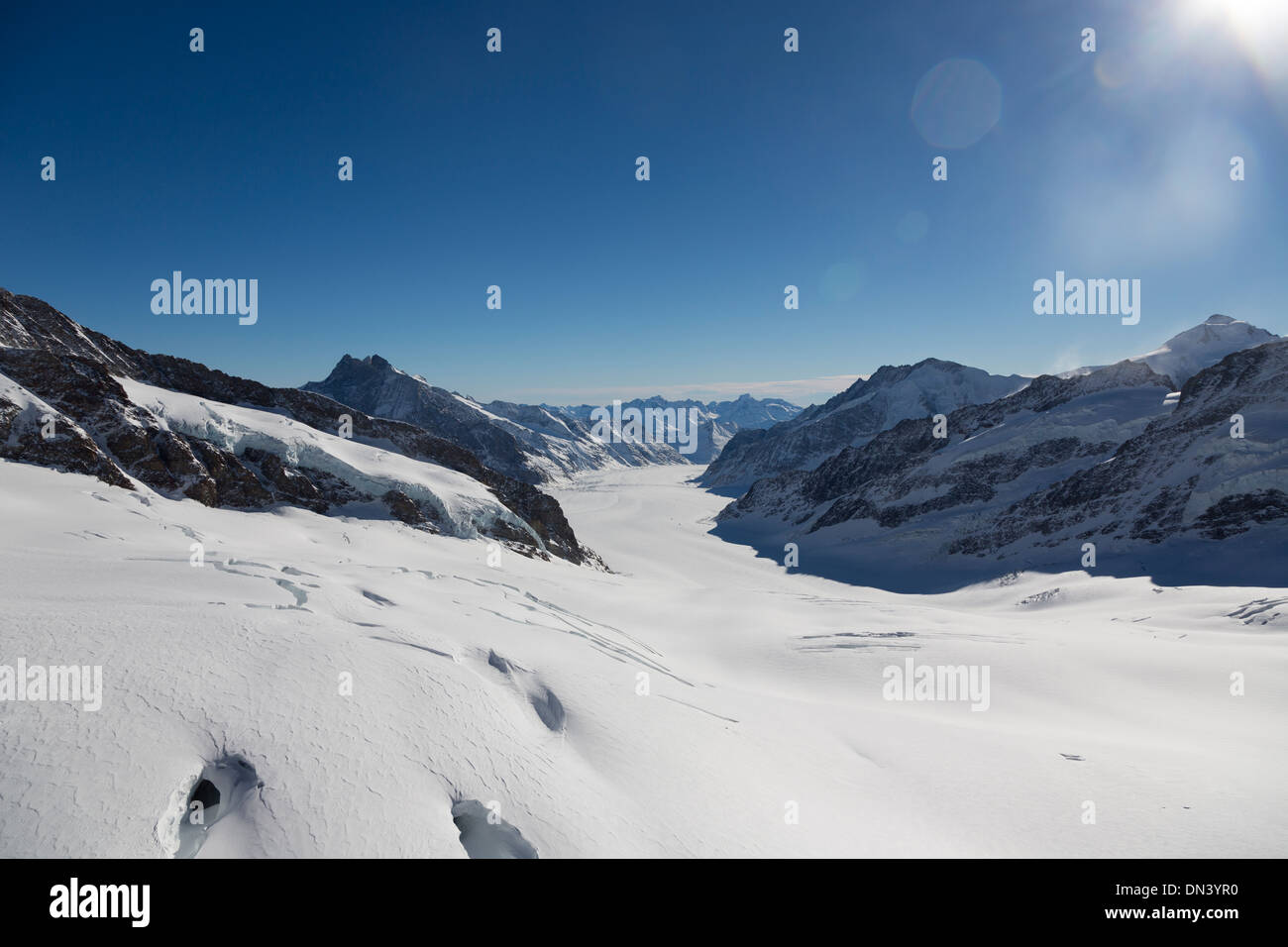 view from the deck of the Sphinx Observatory, Jungfraujoch, Switzerland ...