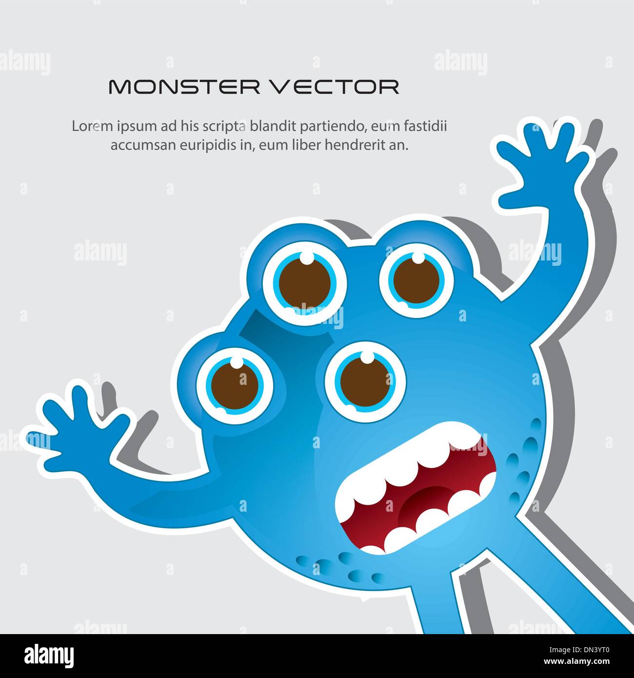 Cute blue monster hi-res stock photography and images - Alamy