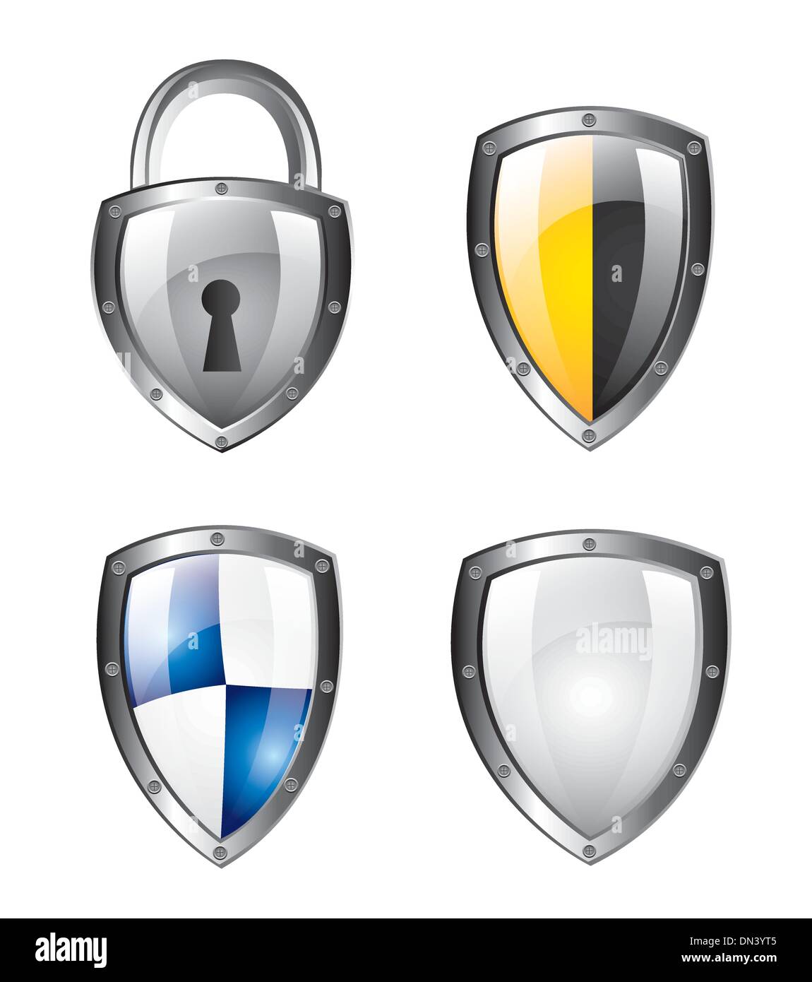 Padlock shield shape hi-res stock photography and images - Alamy