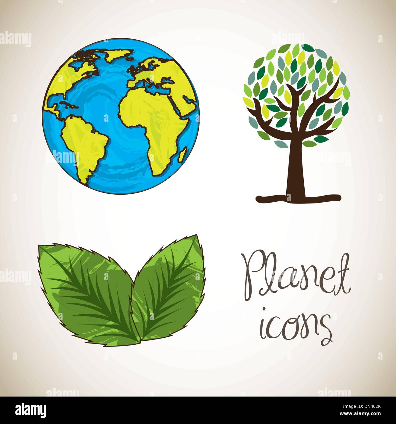 Cartoon nature icons Stock Vector Images - Alamy