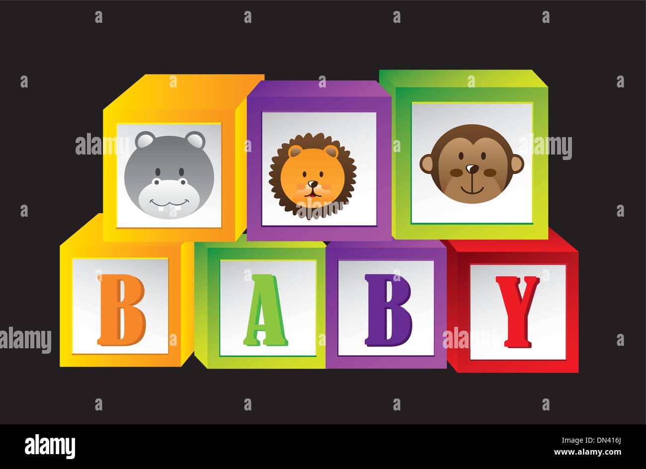 Baby blocks words hi-res stock photography and images - Alamy