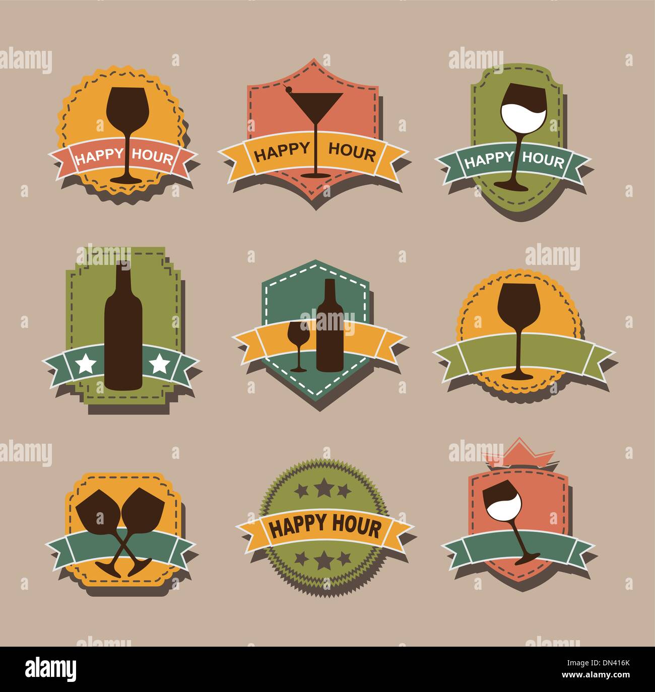 Happy hour menu Stock Vector Images - Alamy