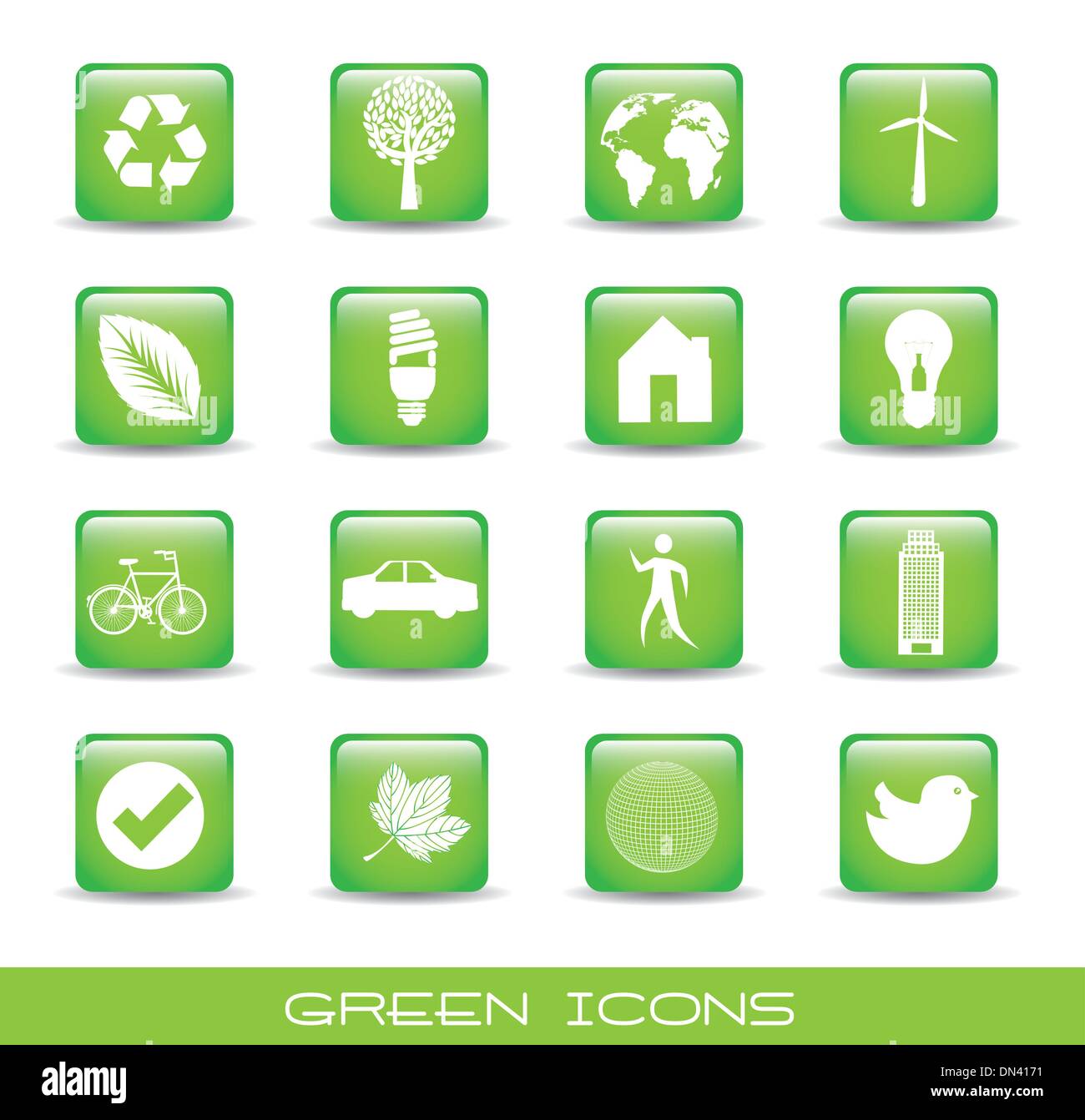 Green icons Stock Vector Images - Alamy