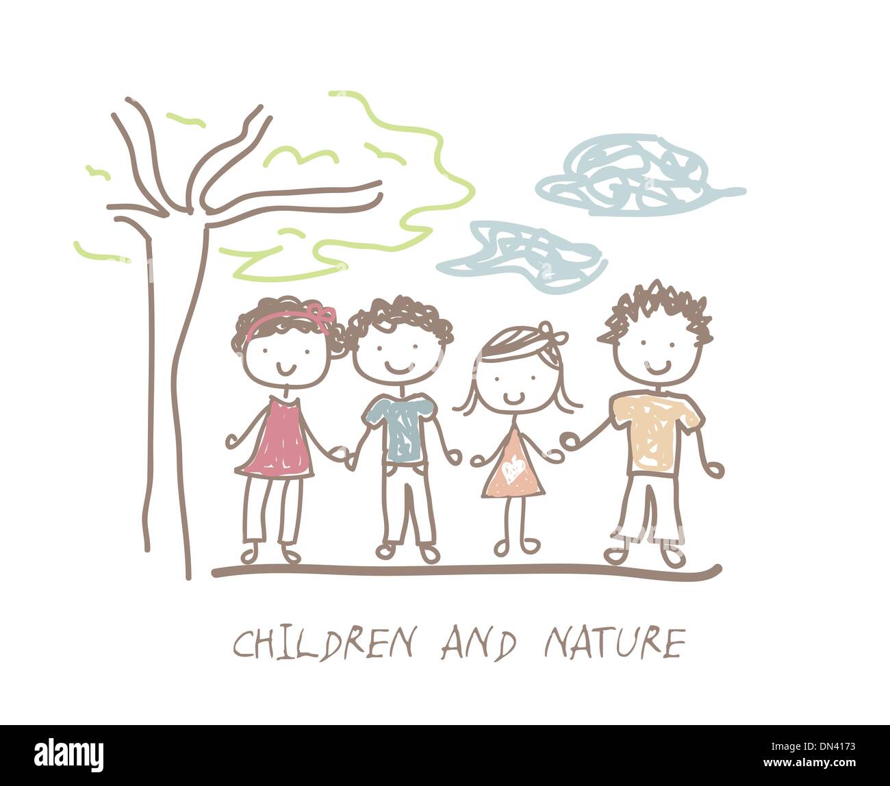 children and nature Stock Vector Image & Art - Alamy
