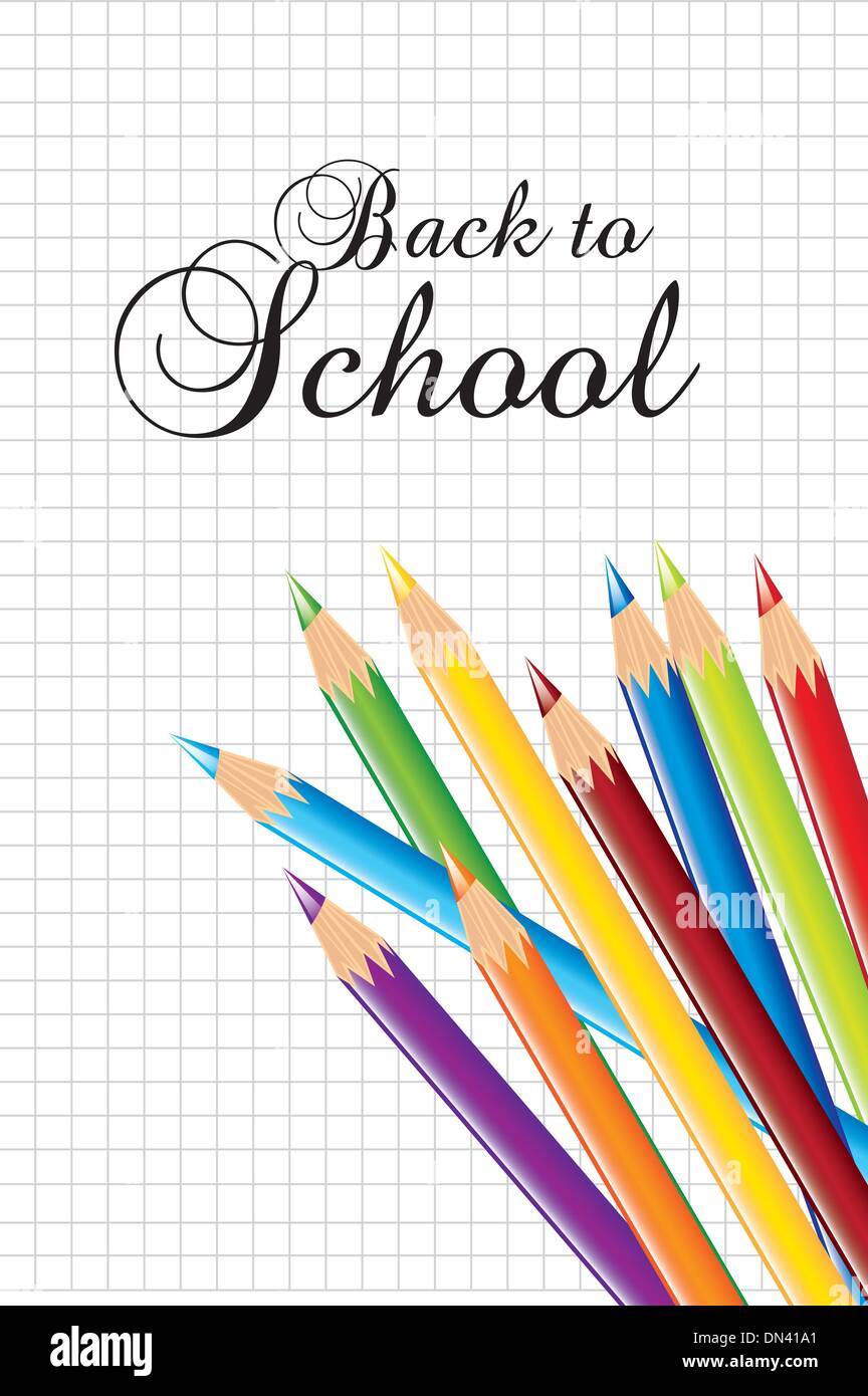 Black color pencil back Stock Vector Images - Alamy