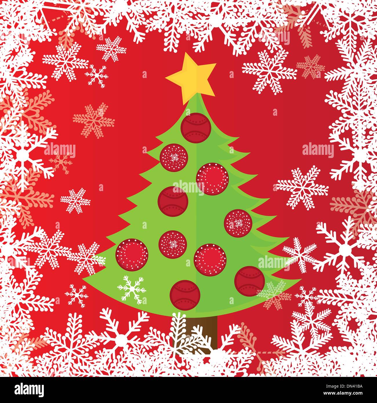 Stylized christmas tree decorated Stock Vector Images - Alamy