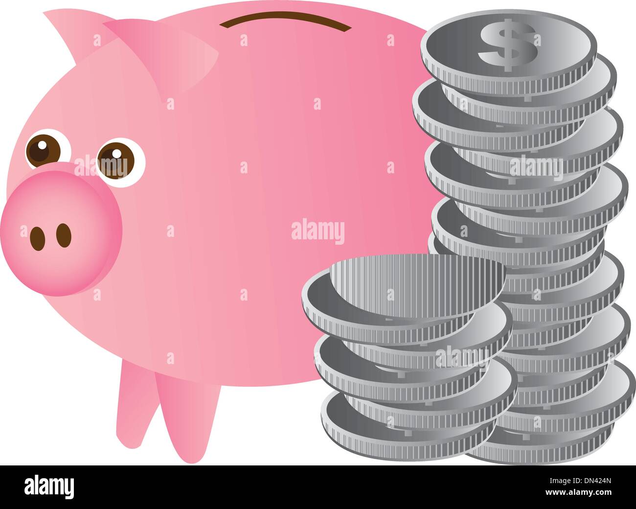 Piggy bank coins Stock Vector Images - Alamy
