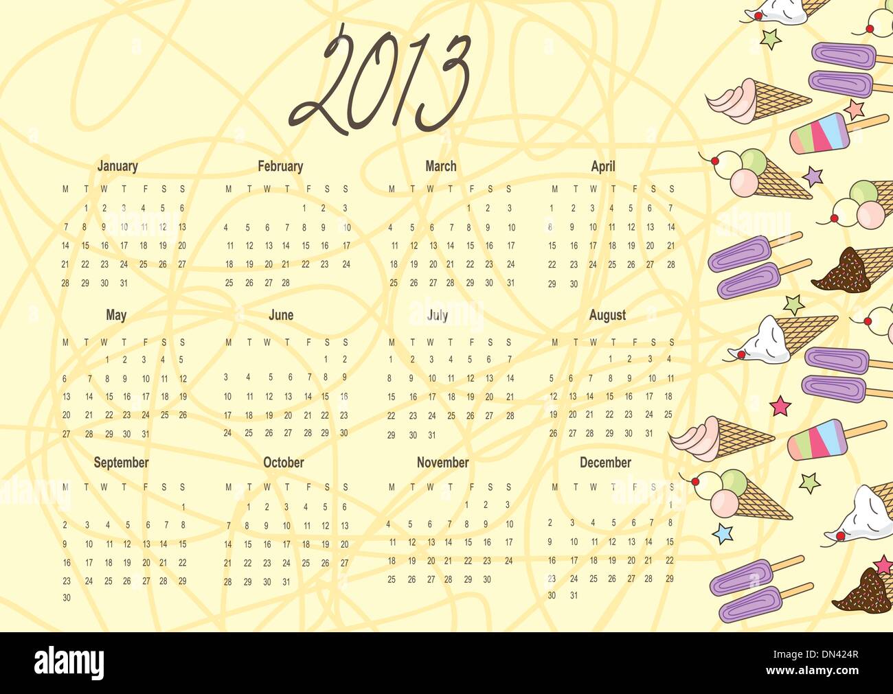 Calendar for 2013 Stock Vector Images - Alamy