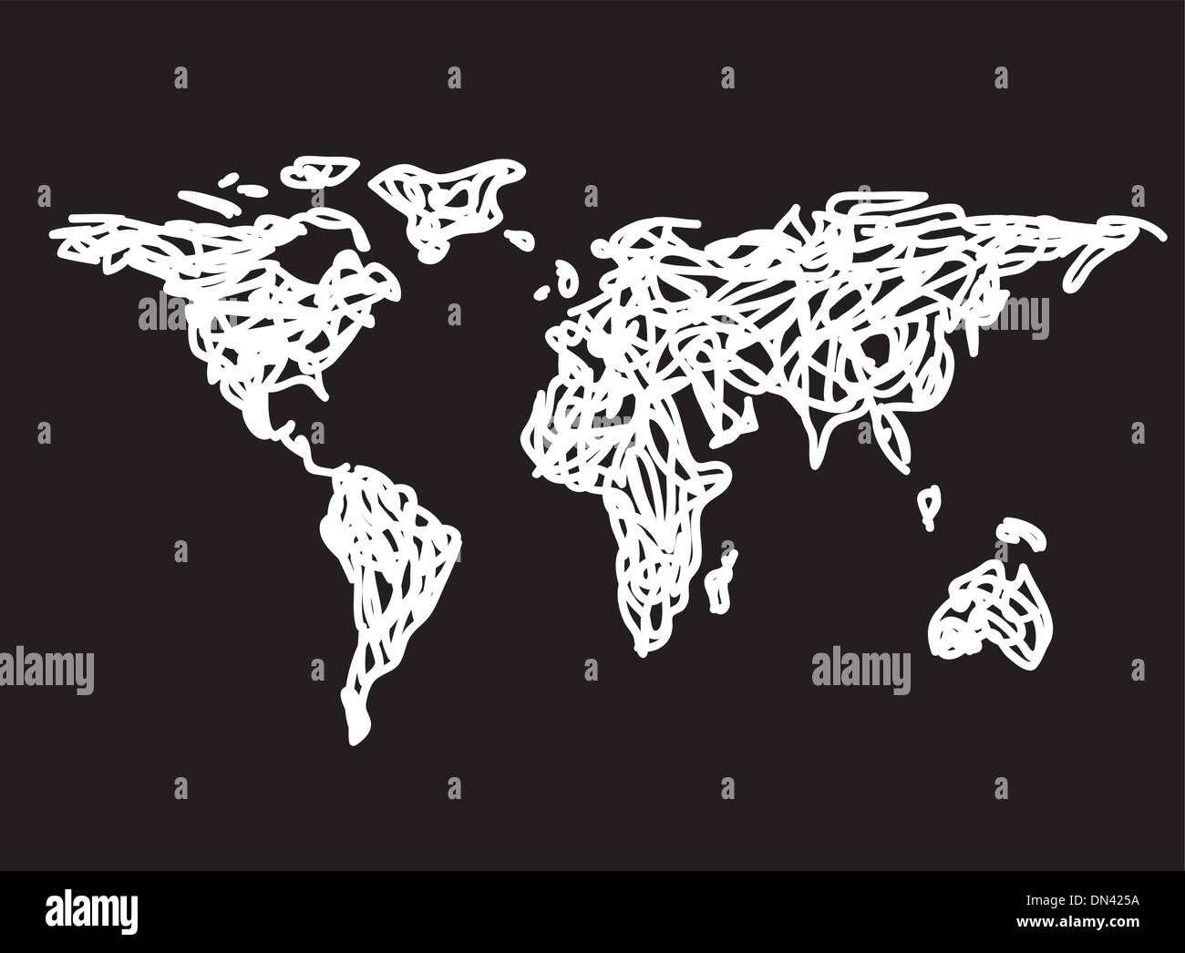 Line drawing world map Stock Vector Images - Alamy
