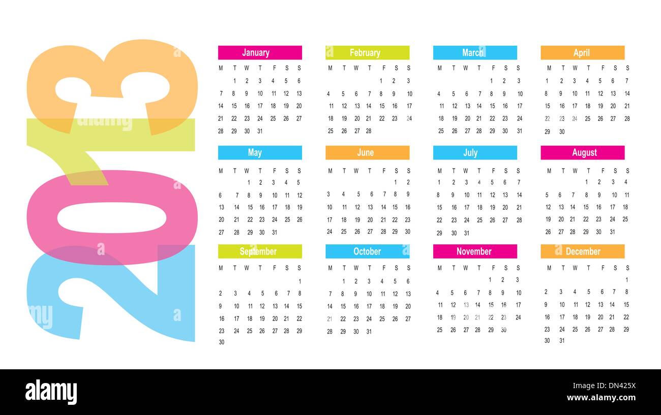 2013 calendar Stock Vector Images - Alamy