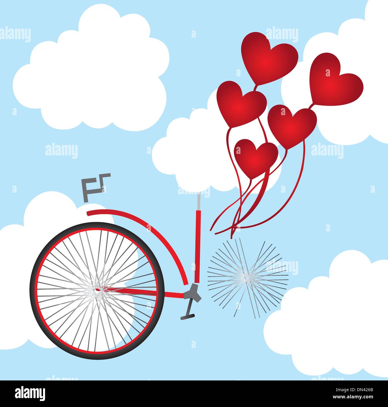 bicycle with balloons Stock Vector Image & Art - Alamy