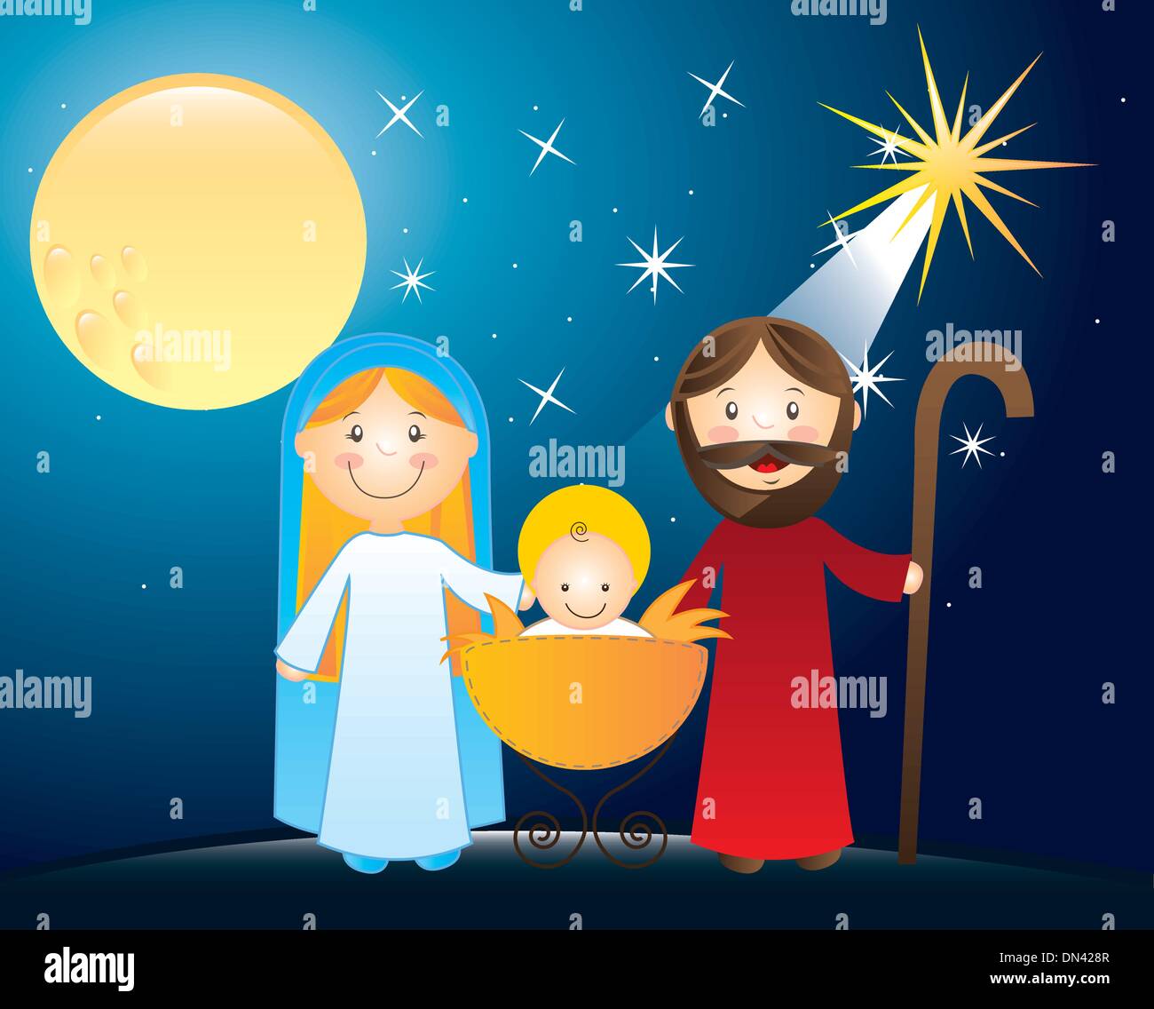 Cartoon virgin mary nativity scene hi-res stock photography and images ...