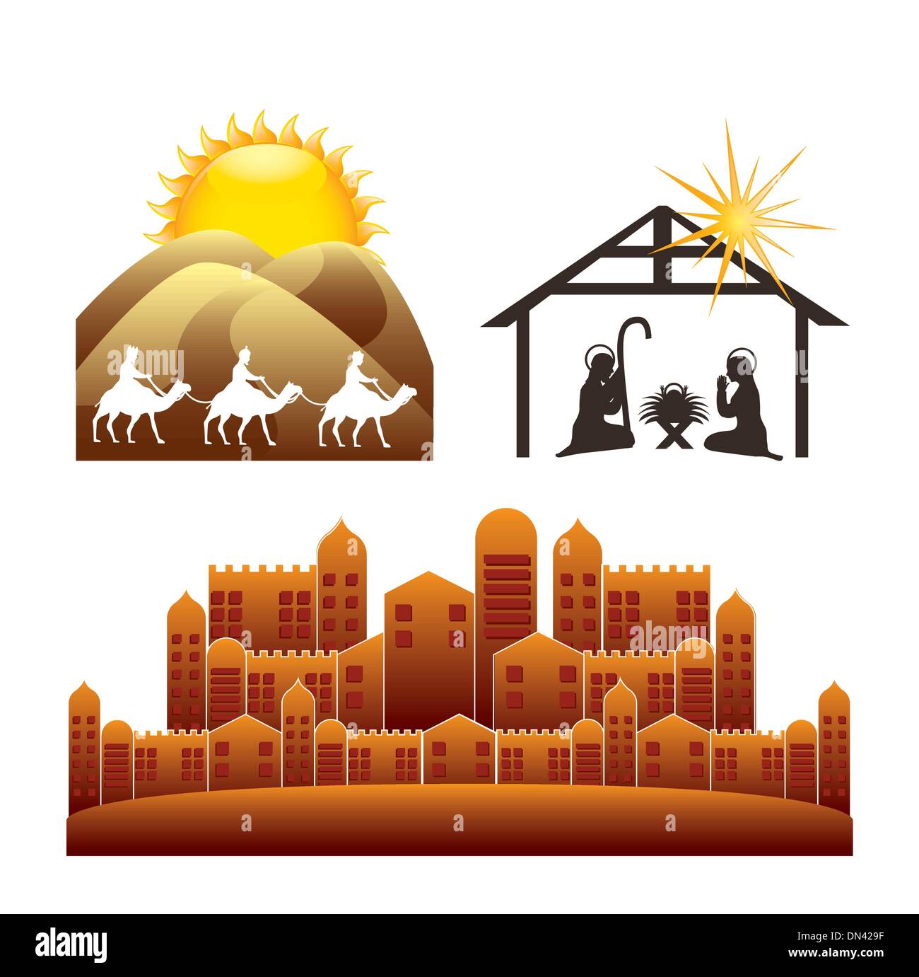 Christmas jesus manger vector Cut Out Stock Images & Pictures - Alamy