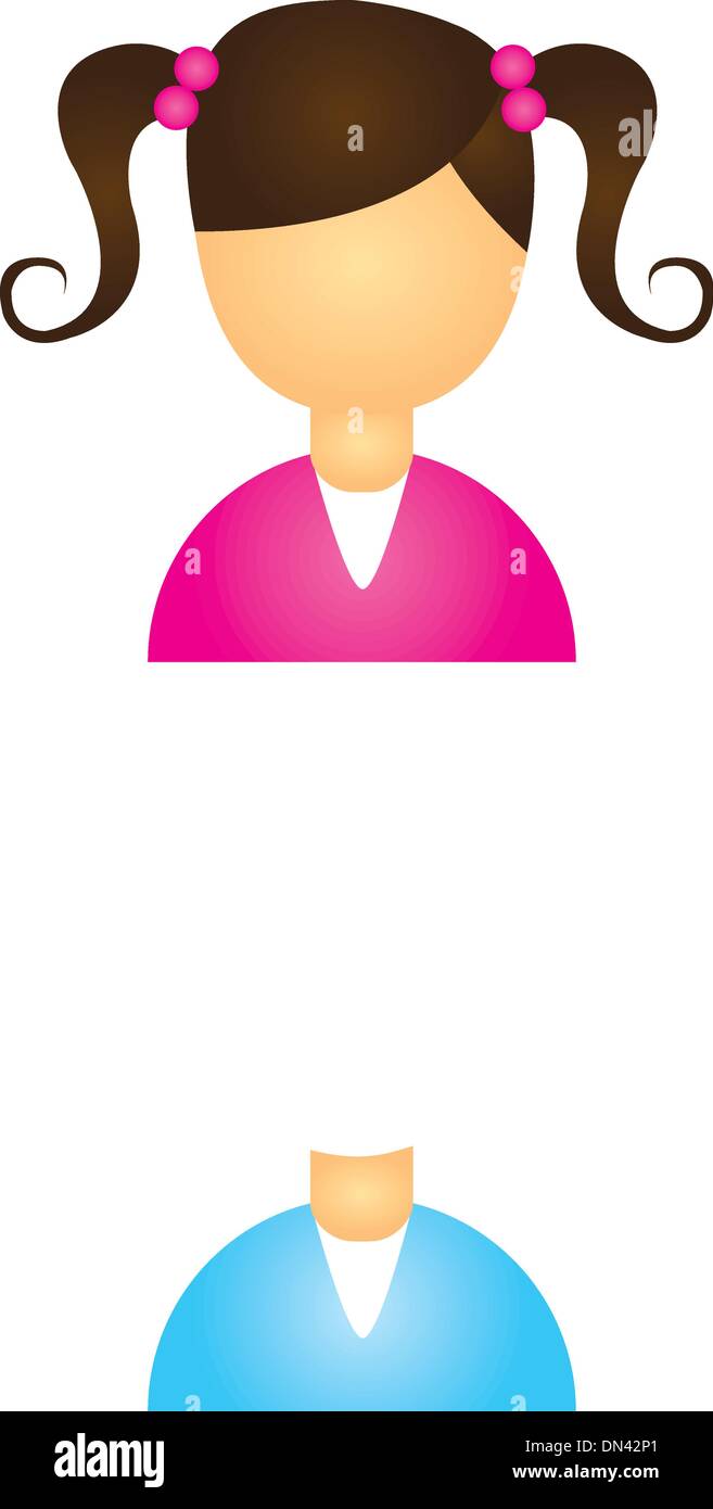 Group girls icon kid cute hi-res stock photography and images - Alamy