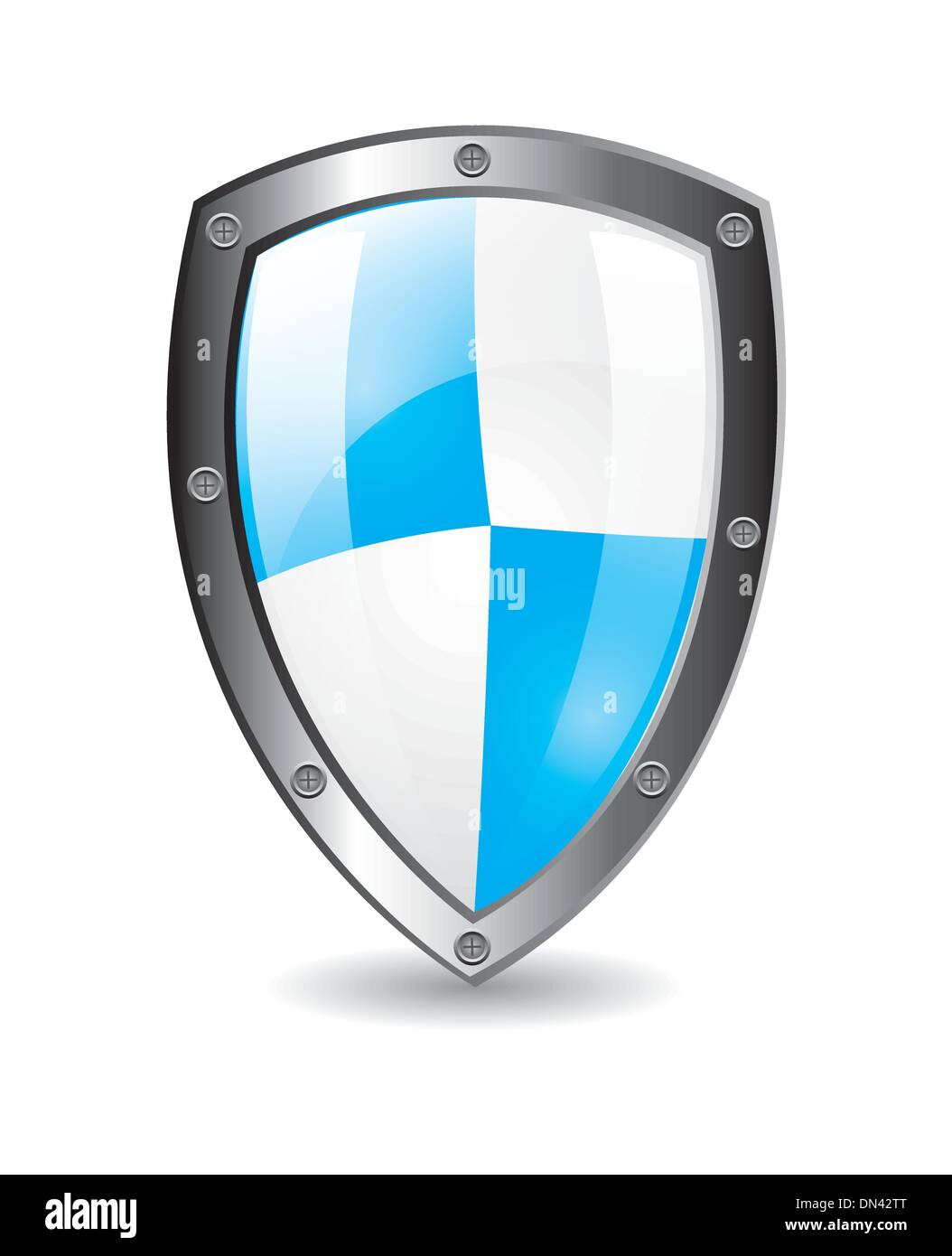 Glossy shiny blue shield illustration Stock Vector Images - Alamy