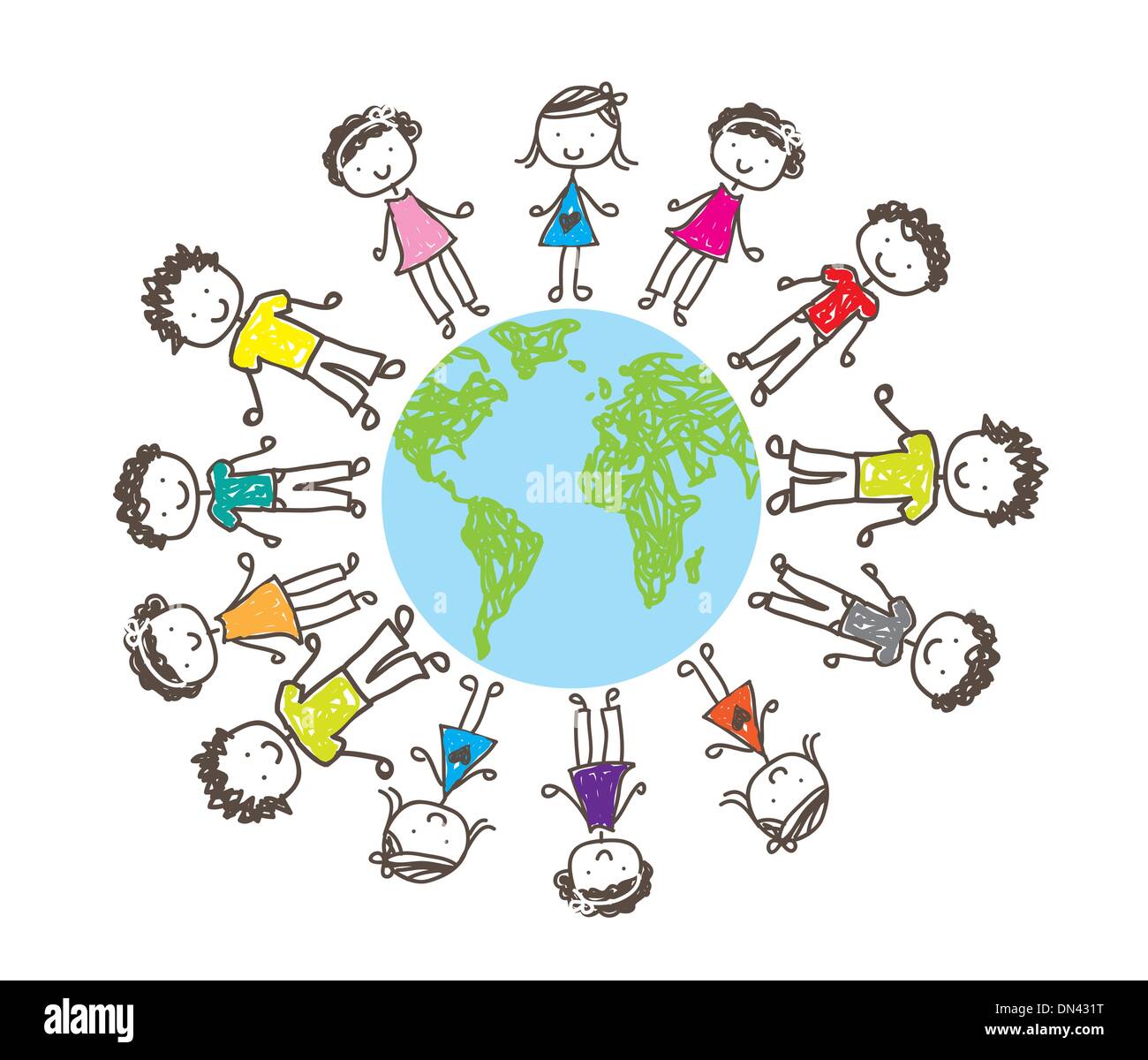 Children draw the world hi-res stock photography and images - Alamy