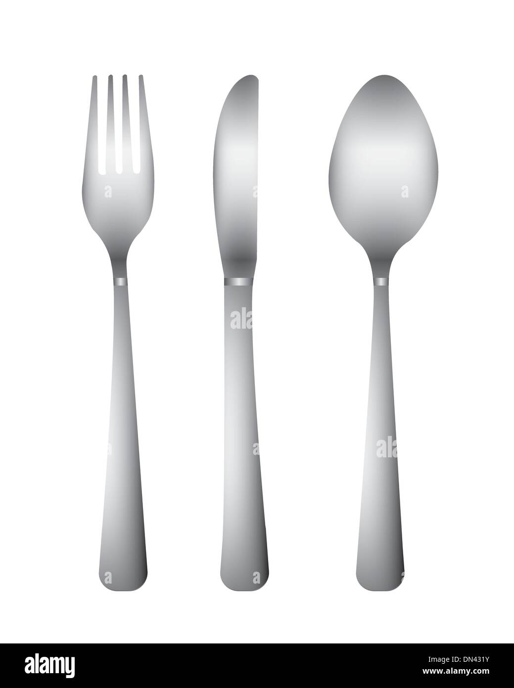 Silver service cutlery Cut Out Stock Images & Pictures - Alamy