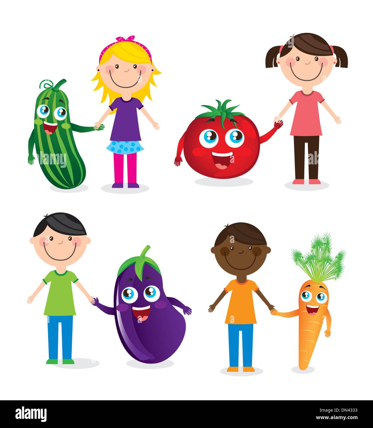 children and vegetables Stock Vector Image & Art - Alamy