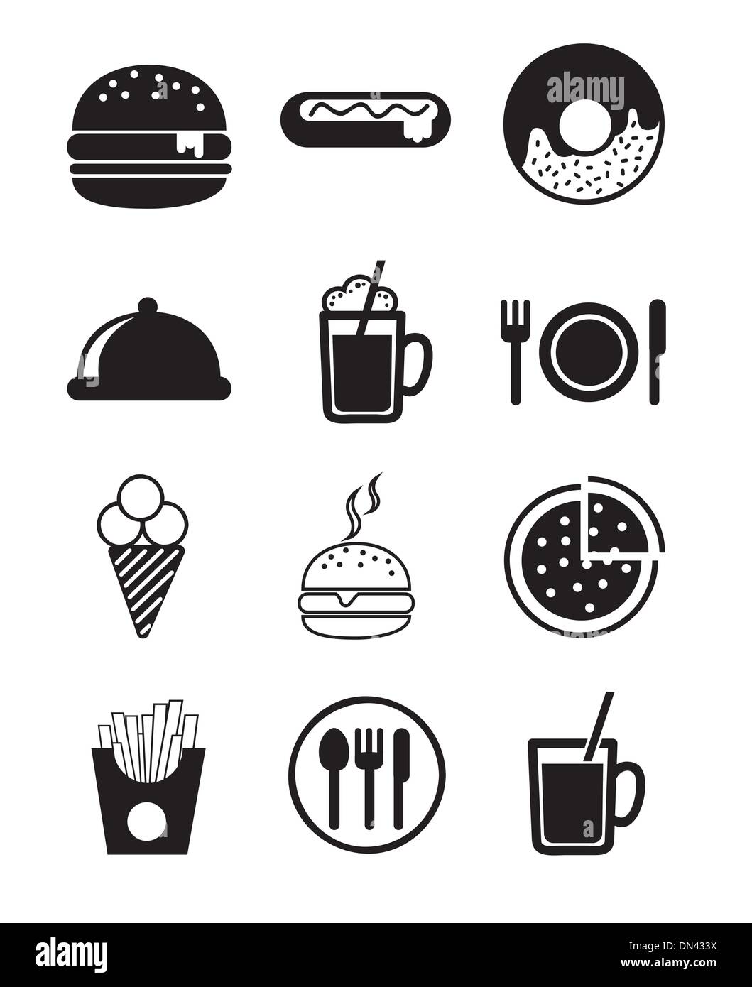 fast food icons Stock Vector Image & Art - Alamy