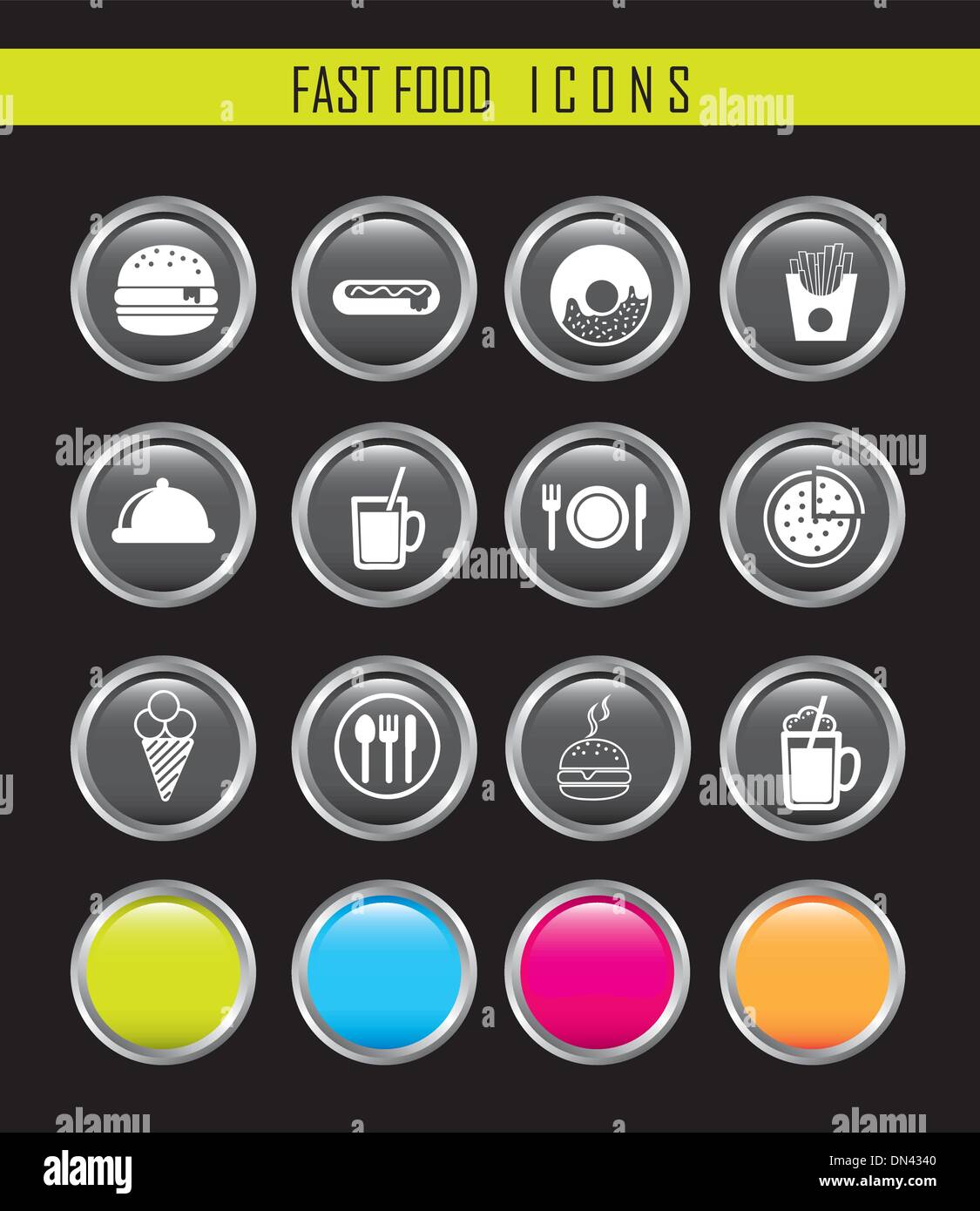 fast food icons Stock Vector Image & Art - Alamy