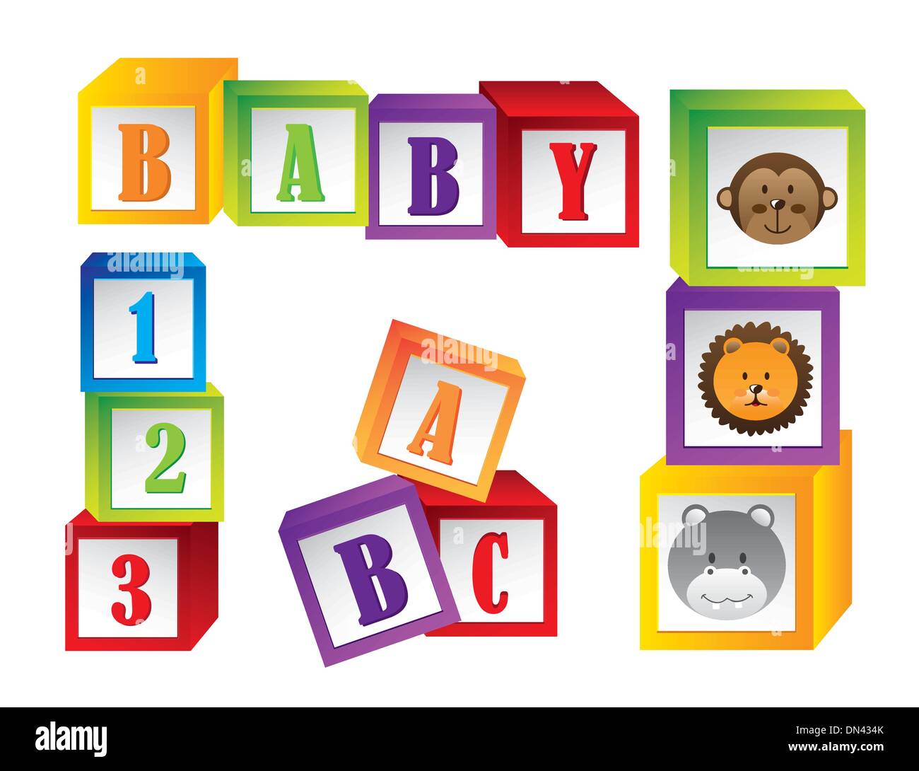 Baby blocks words hi-res stock photography and images - Alamy