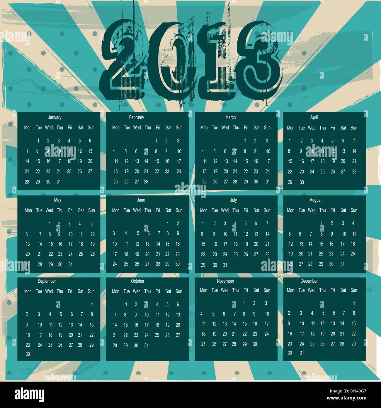 2013 calendar Stock Vector Images - Alamy