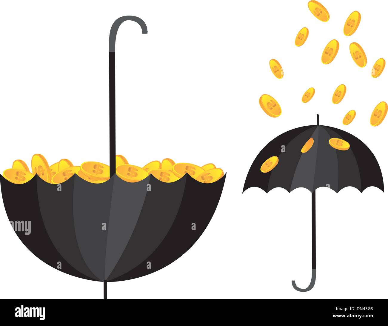 Gold falling coins coins Stock Vector Images - Alamy