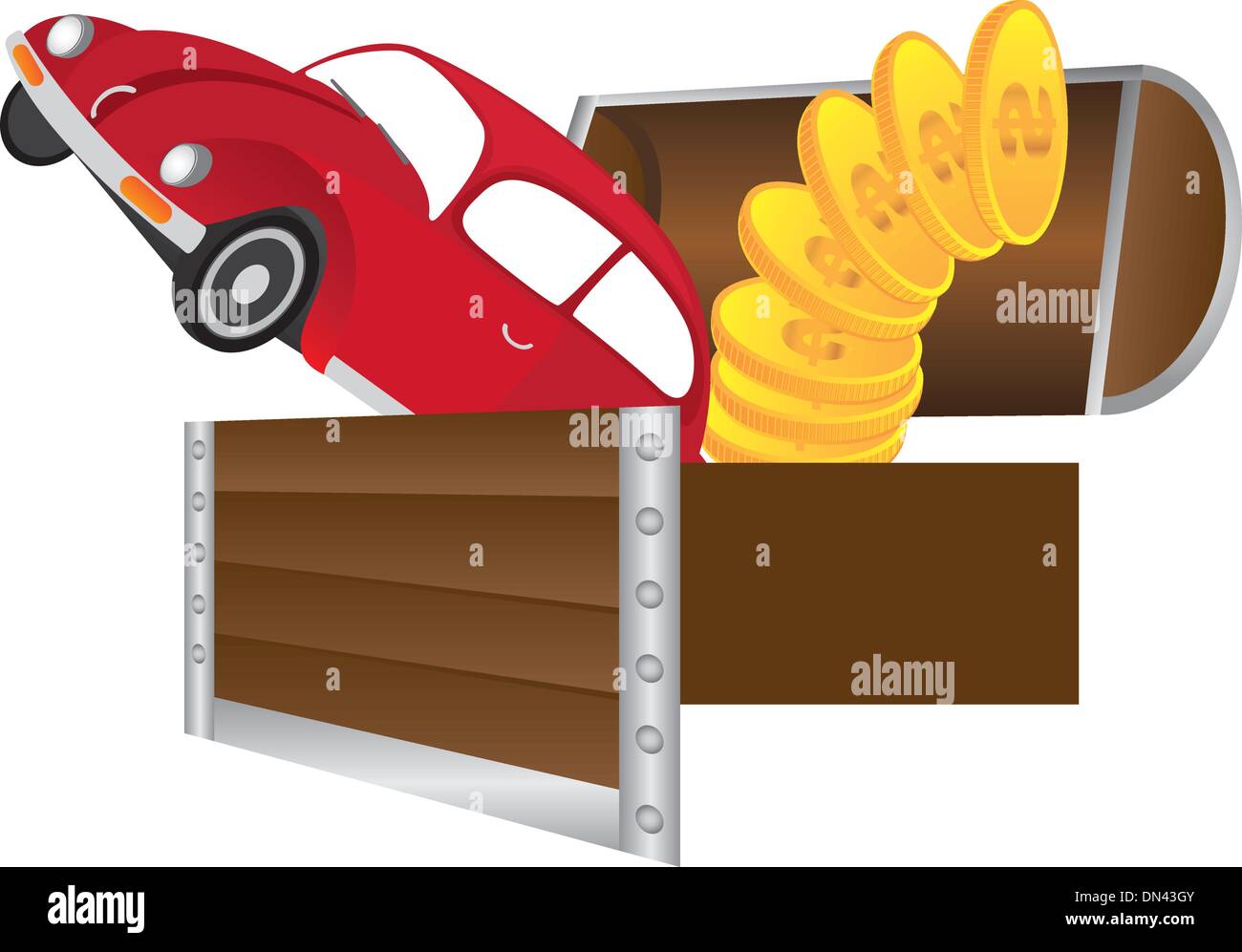 Safe box golden coins Stock Vector Images - Alamy