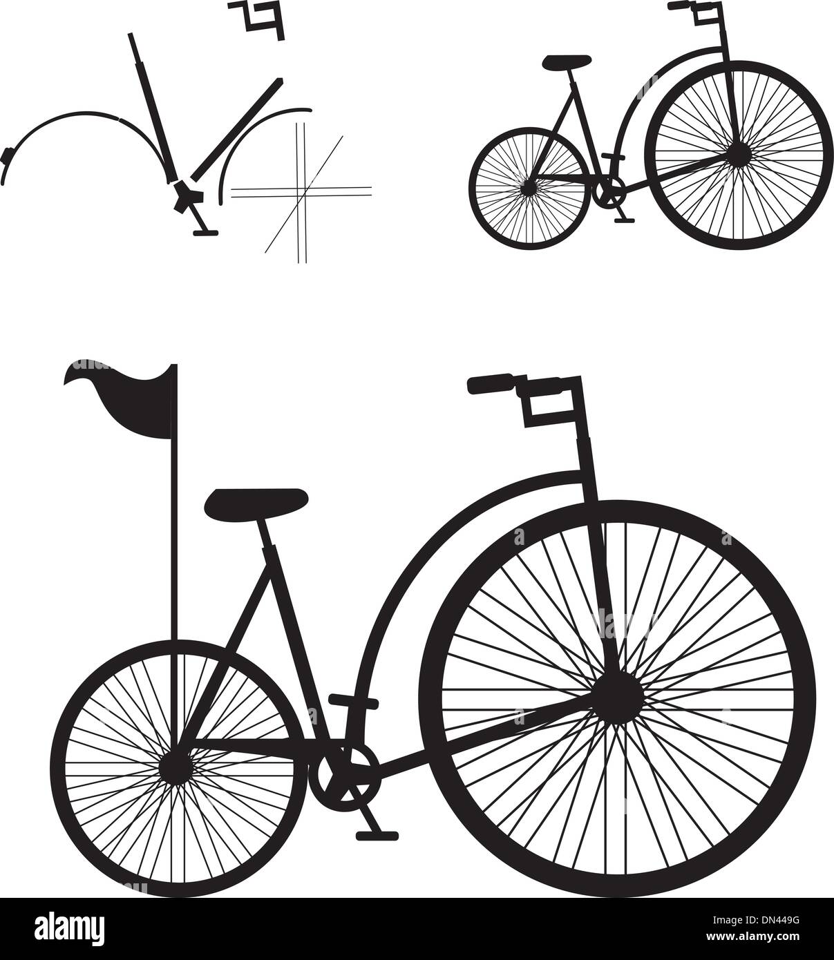 Vintage bicycle symbol Cut Out Stock Images & Pictures - Alamy