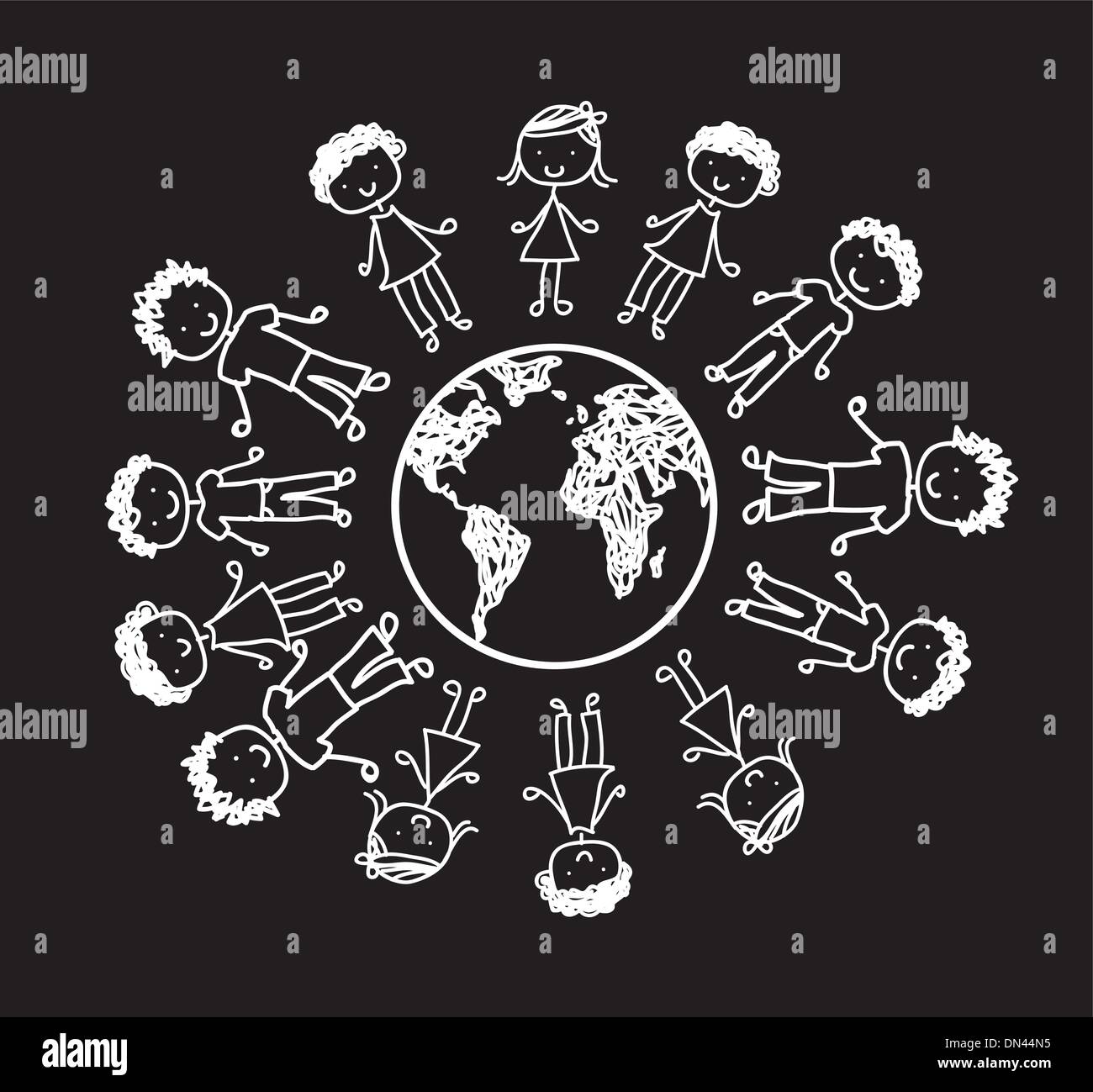 Children Around The World Clipart Black And White