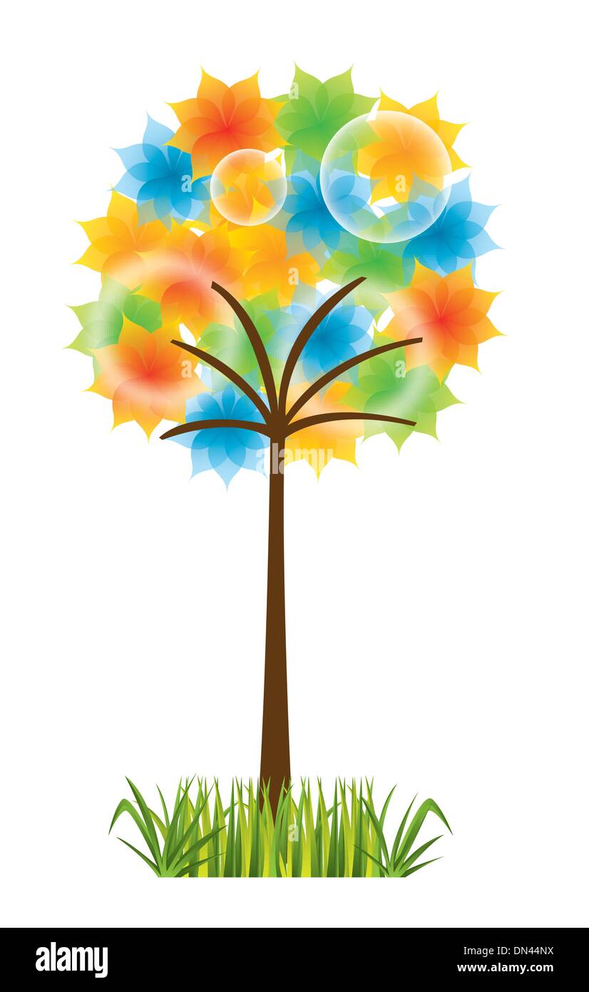 Colorful tree clipart Cut Out Stock Images & Pictures - Alamy
