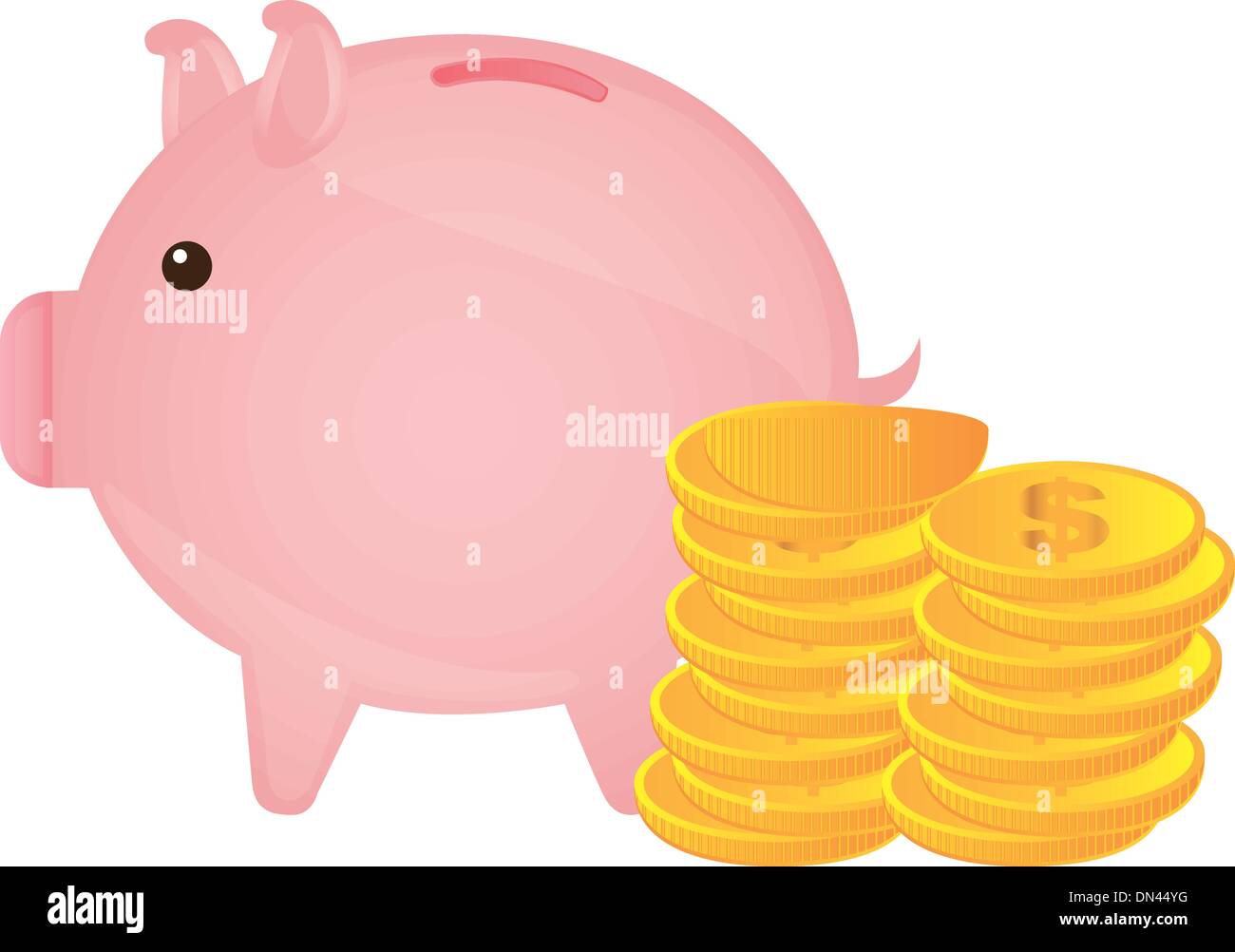 piggy with coins Stock Vector Image & Art - Alamy