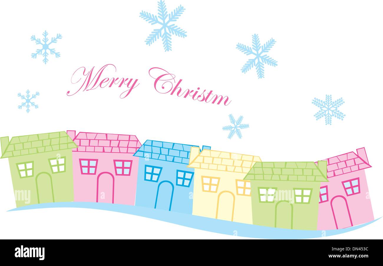 Snow scene in city Stock Vector Images - Alamy