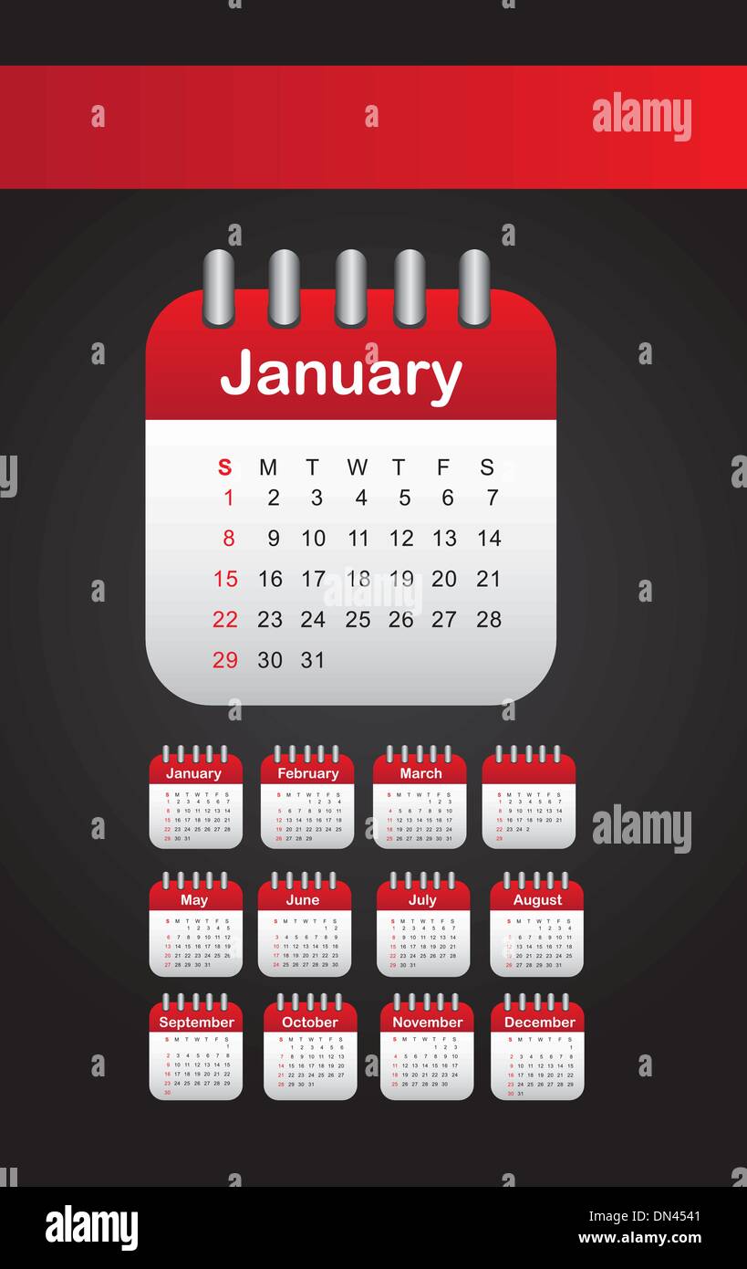 2012 calendar template Stock Vector Images - Alamy